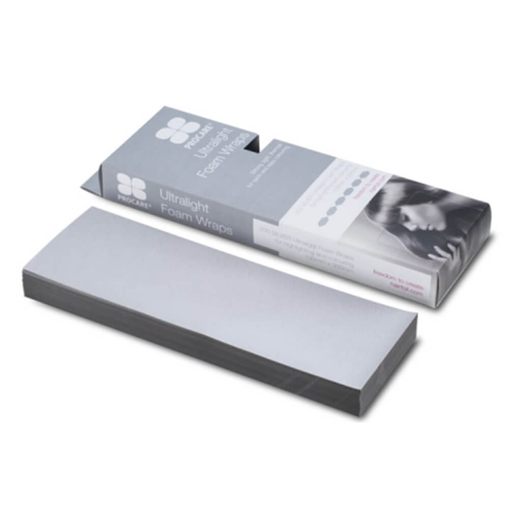 Procare Ultralight Foam Wraps Silver 100mm x 300mm – Salon Promotions LTD